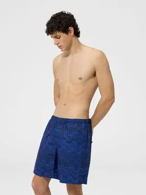 Missoni Long Swim Shorts With Zig Zag Print