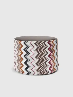 Missoni Pantelleria Cylindrical Pouf 40x30 Cm - Brown Multicoloured