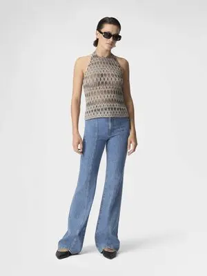 Missoni 3d Diamond Viscose Lamé Halter Top