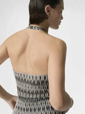 Missoni 3d Diamond Viscose Lamé Halter Top