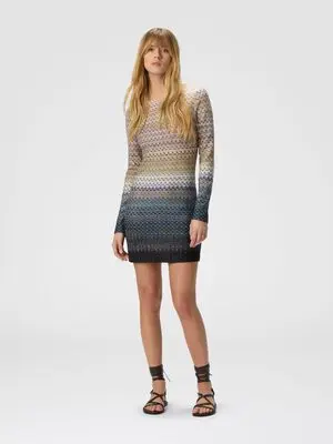Missoni Neck Dress With Staggered Knit