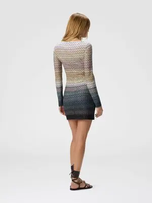 Missoni Neck Dress With Staggered Knit