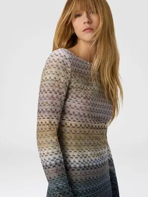 Missoni Neck Dress With Staggered Knit