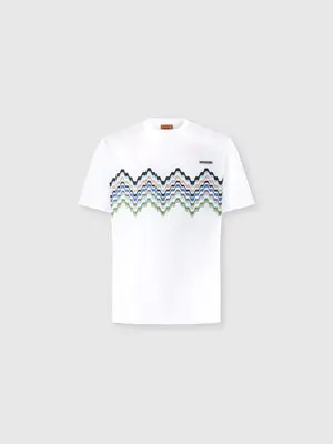 Missoni Cotton Crewneck T-shirt With Logo Lettering - Multicoloured