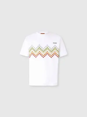 Missoni Cotton Crewneck T-shirt With Logo Lettering - Multicoloured
