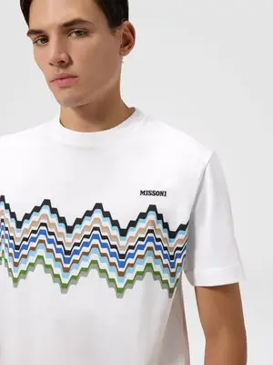 Missoni Cotton Crewneck T-shirt With Logo Lettering