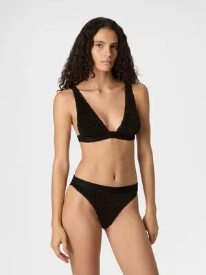 Missoni Bralette Bikini In Lamé Viscose With Raschel Workmanship - Black