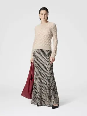Missoni Cashmere Crewneck Sweater With Lace Pattern