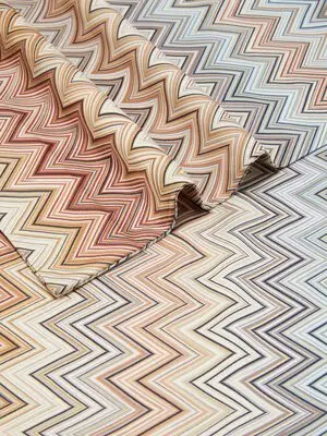 Missoni John Duvet Cover In 100% Cotton With Chevron Pattern - Black Multicoloured