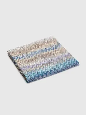 Missoni John Duvet Cover In 100% Cotton With Chevron Pattern Turquoise  Multicoloured