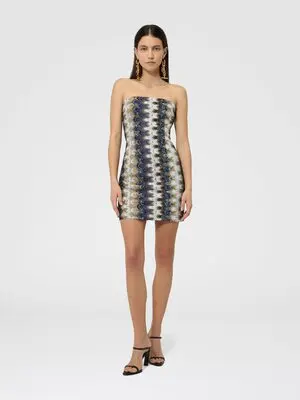 Missoni Bustier Mini Dress In Lamé Viscose With Lace Motif - Multicoloured
