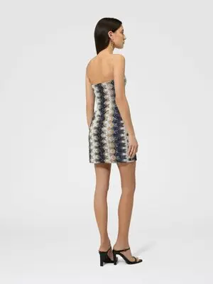 Missoni Bustier Mini Dress In Lamé Viscose With Lace Motif - Multicoloured