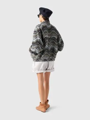 Missoni Oversized Jacket In Wool Blend Zig Zag