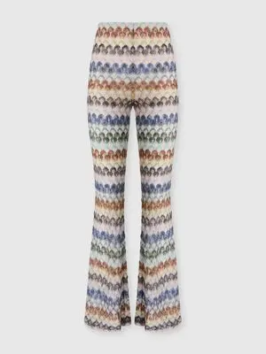Missoni Flare Viscose Lamé Trousers With Lace Motif