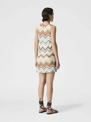 Missoni Sleeveless Chevron Viscose And Cotton Mini Dress