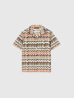 Missoni Pure Cotton Shirt With Zig Zag Motif - Multicoloured