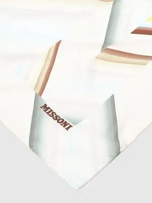 Missoni Pure Silk Foulard With Print And Logo Lettering