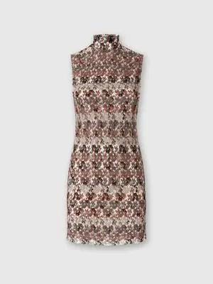 Missoni Neck Mini Dress In Embroidered Lace - Multicoloured