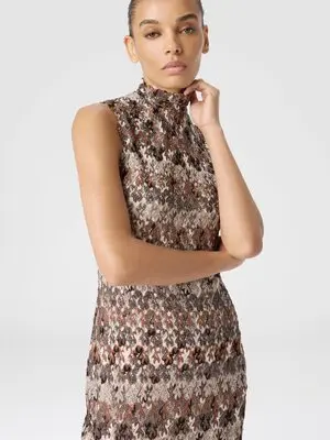 Missoni Neck Mini Dress In Embroidered Lace