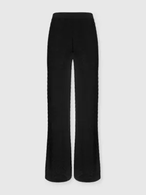 Missoni Leg Stretch Chevron Cotton And Viscose Trousers - Black