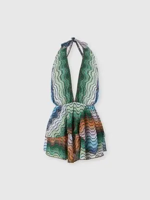 Missoni Short Cover-up With Greek Motif And Open Back - Multicoloured