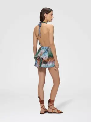 Missoni Short Cover-up With Greek Motif And Open Back