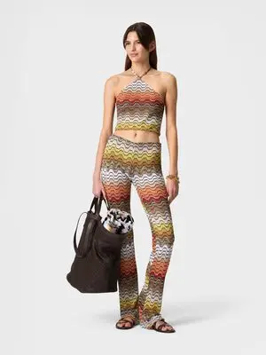 Missoni Halterneck Cropped Top In Viscose Lam - Multicoloured