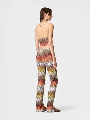 Missoni Halterneck Cropped Top In Viscose Lam - Multicoloured
