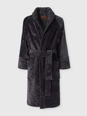 Missoni Giorgio Cotton Terry Bathrobe With Belt - Grey