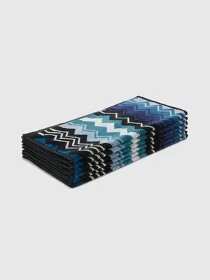 Missoni Giacomo Face Towels 30x30 Cm 6 Pieces - Blue