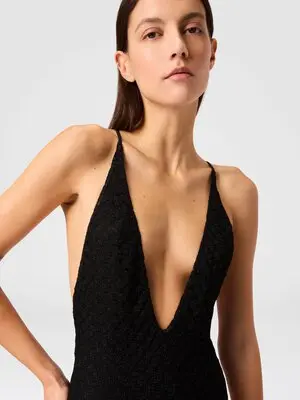 Missoni Lamé Viscose One-piece Swimsuit With Raschel Workmanship - Black