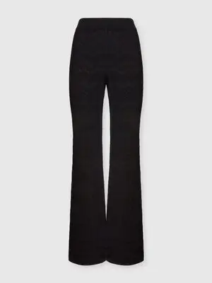 Missoni Straight Long Pants In Chevron Pattern - Black