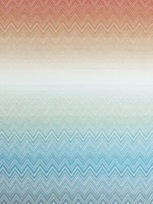 Missoni Ciro Plaid In 100% Wool 130x190 Cm With Fringes And Chevron Pattern