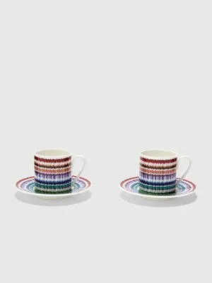 Missoni Waves Set Of 2 Coffee Cups & Saucers - Multicoloured