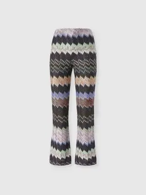 Missoni Pattern Viscose Lamé Cropped Trousers - Multicoloured