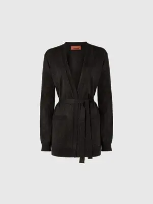 Missoni Cardigan With Belt In Lam - Black