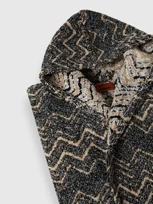 Missoni Azul Cotton Terry Chevron Bathrobe