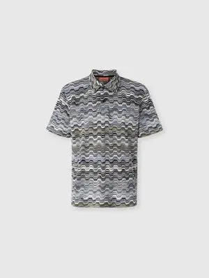 Missoni Cotton Polo Shirt With Raschel Knit And Greek Motif - Green