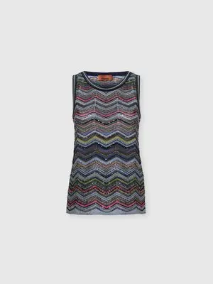 Missoni Sleeveless Chevron Lamé Top - Multicoloured