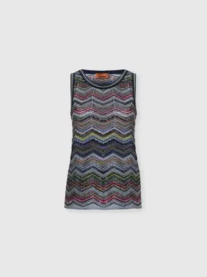 Missoni Sleeveless Chevron Lamé Top - Multicoloured