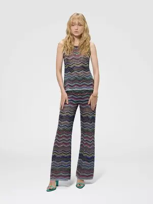 Missoni Sleeveless Chevron Lamé Top