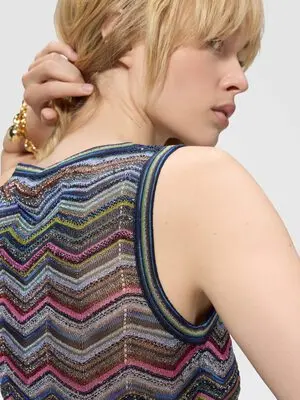 Missoni Sleeveless Chevron Lamé Top