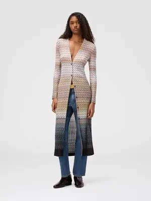 Missoni Long Buttoned Cardigan In Viscose Blend