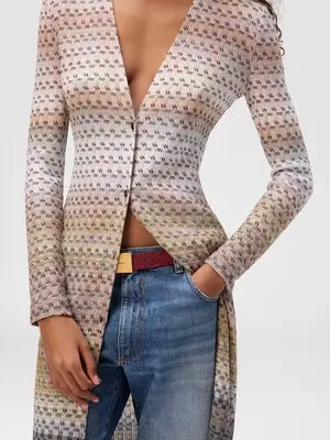 Missoni Long Buttoned Cardigan In Viscose Blend