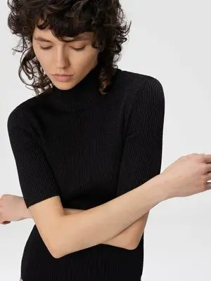 Missoni Mock Neck Sweater With Lamé Threads - Black