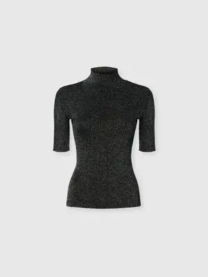 Missoni Mock Neck Sweater With Lamé Threads - Silver
