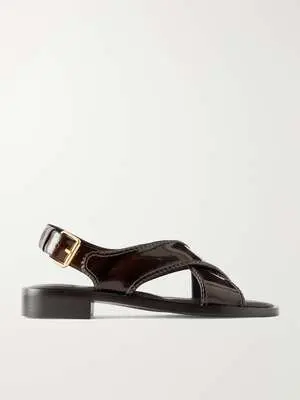 Church's Sondra Patent-leather Sandals - Chocolate
