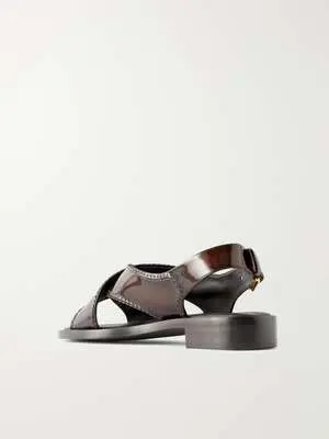 Church's Sondra Patent-leather Sandals - Chocolate