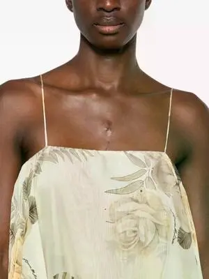 ANNA MOLINARI Floral Print Tiered Silk Blouse