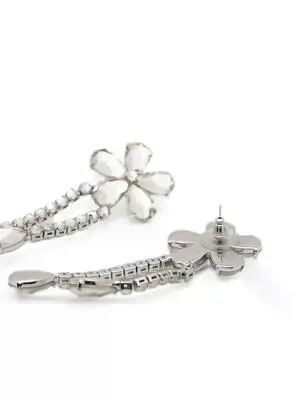 SELF-PORTRAIT Crystal-flower Droplet Earrings